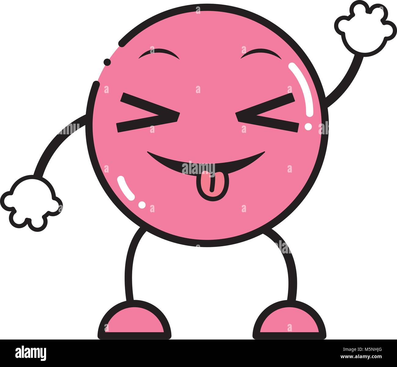 color joking emoji expression with arms and legs Stock Vector Image ...