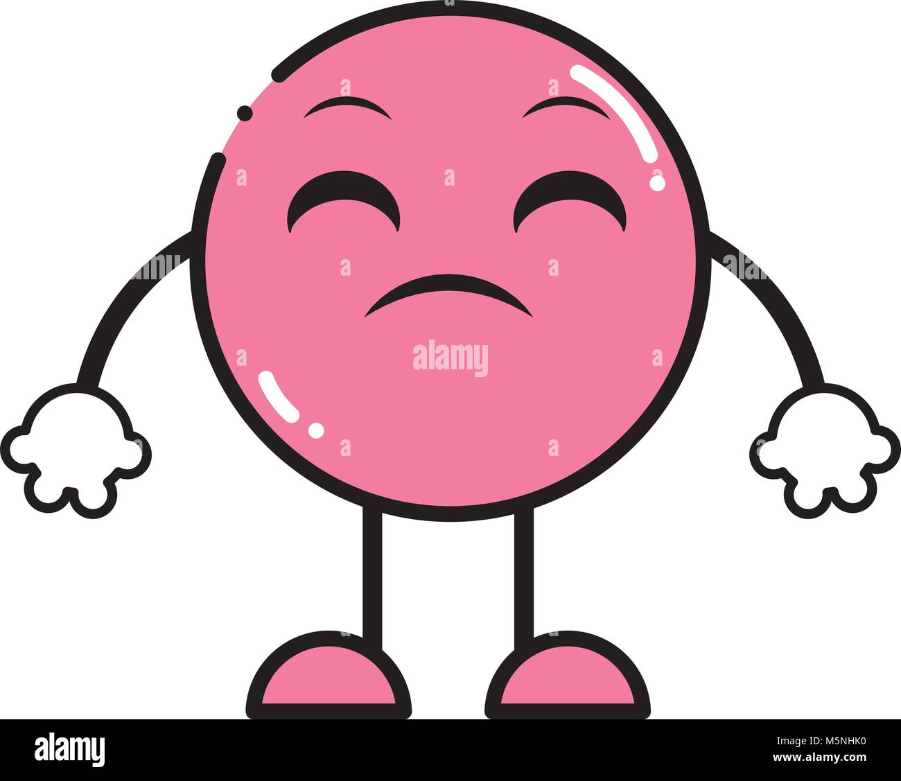 color disappointed emoji expression with arms and legs Stock Vector ...