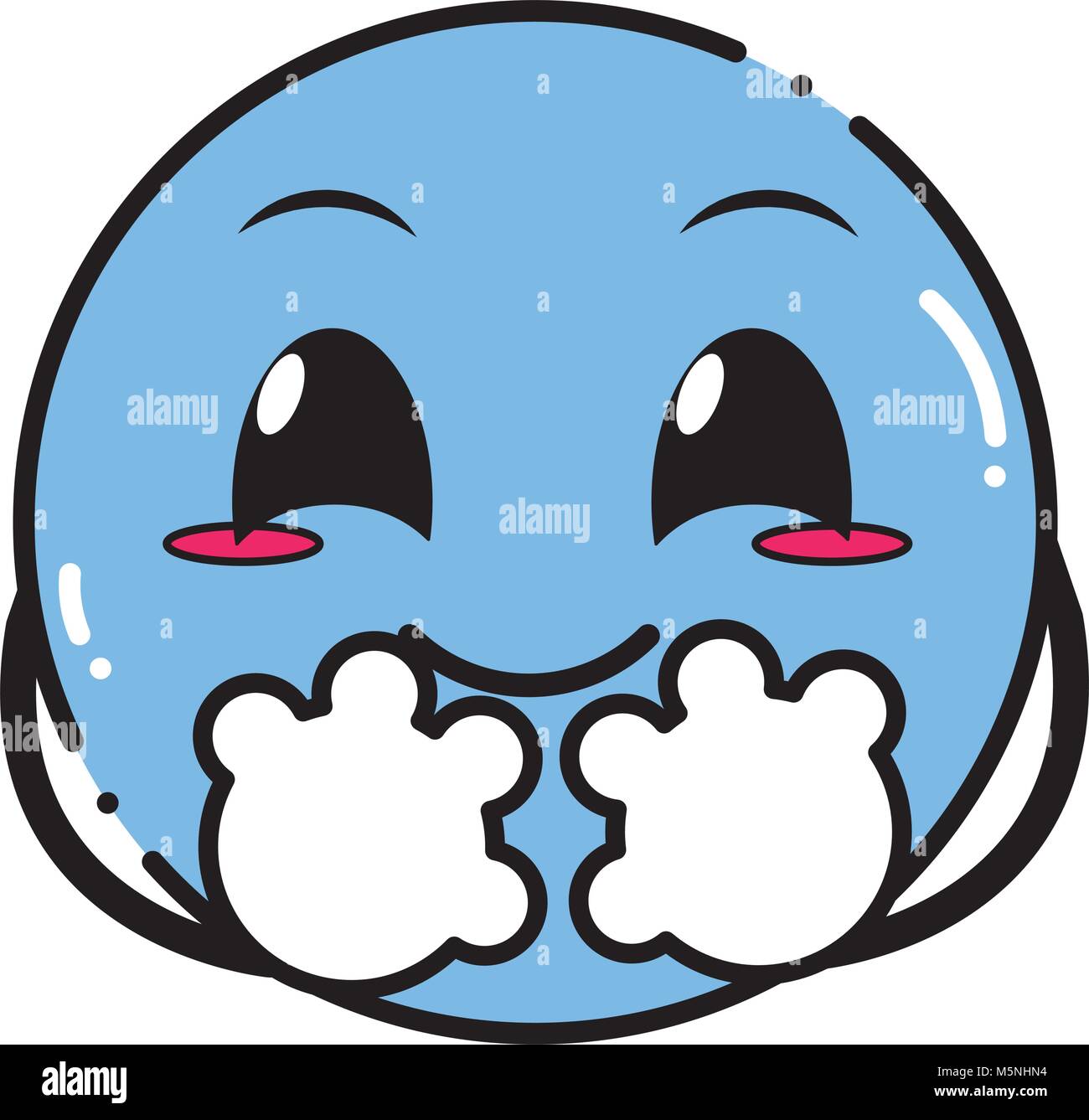 color nice emoji face expression with arms Stock Vector Image & Art - Alamy