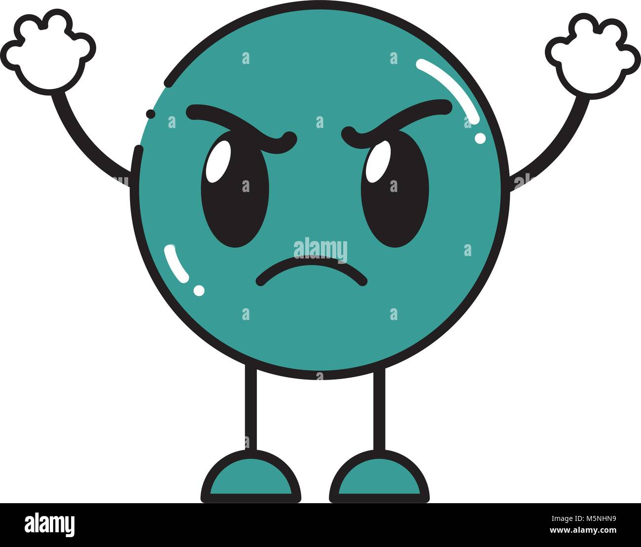 color angry emoji expression with arms and legs Stock Vector Image ...