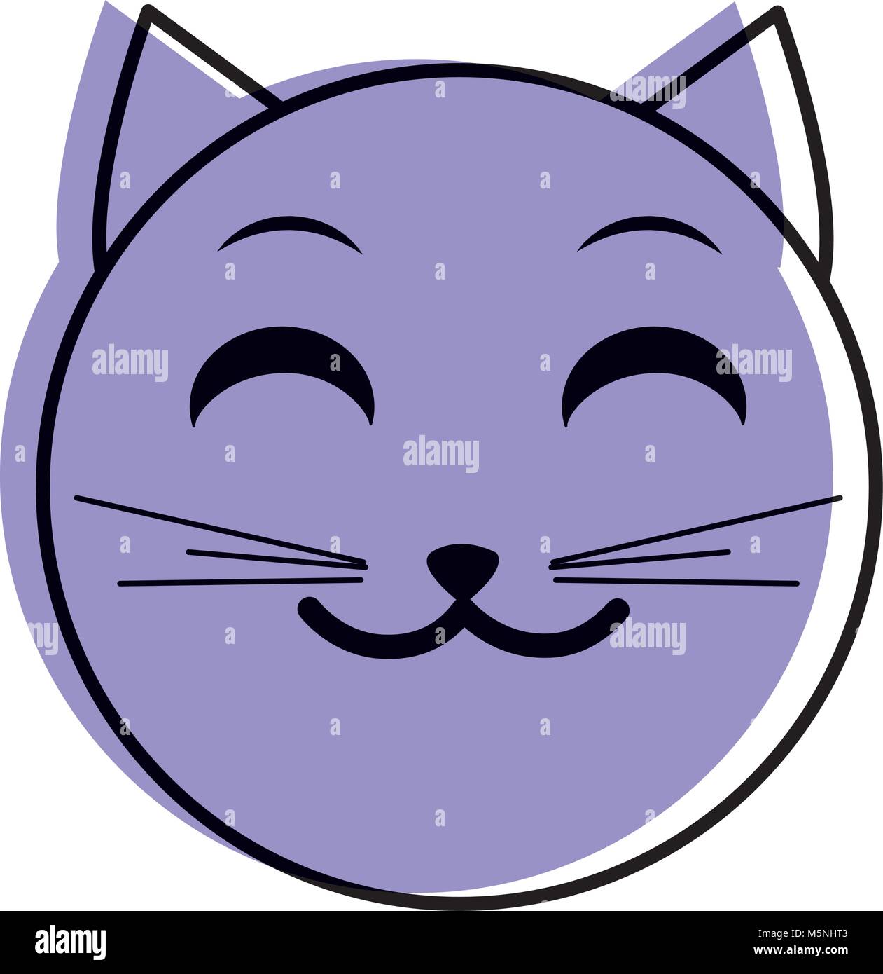 moved color smile cat face emoji expression Stock Vector Image & Art ...