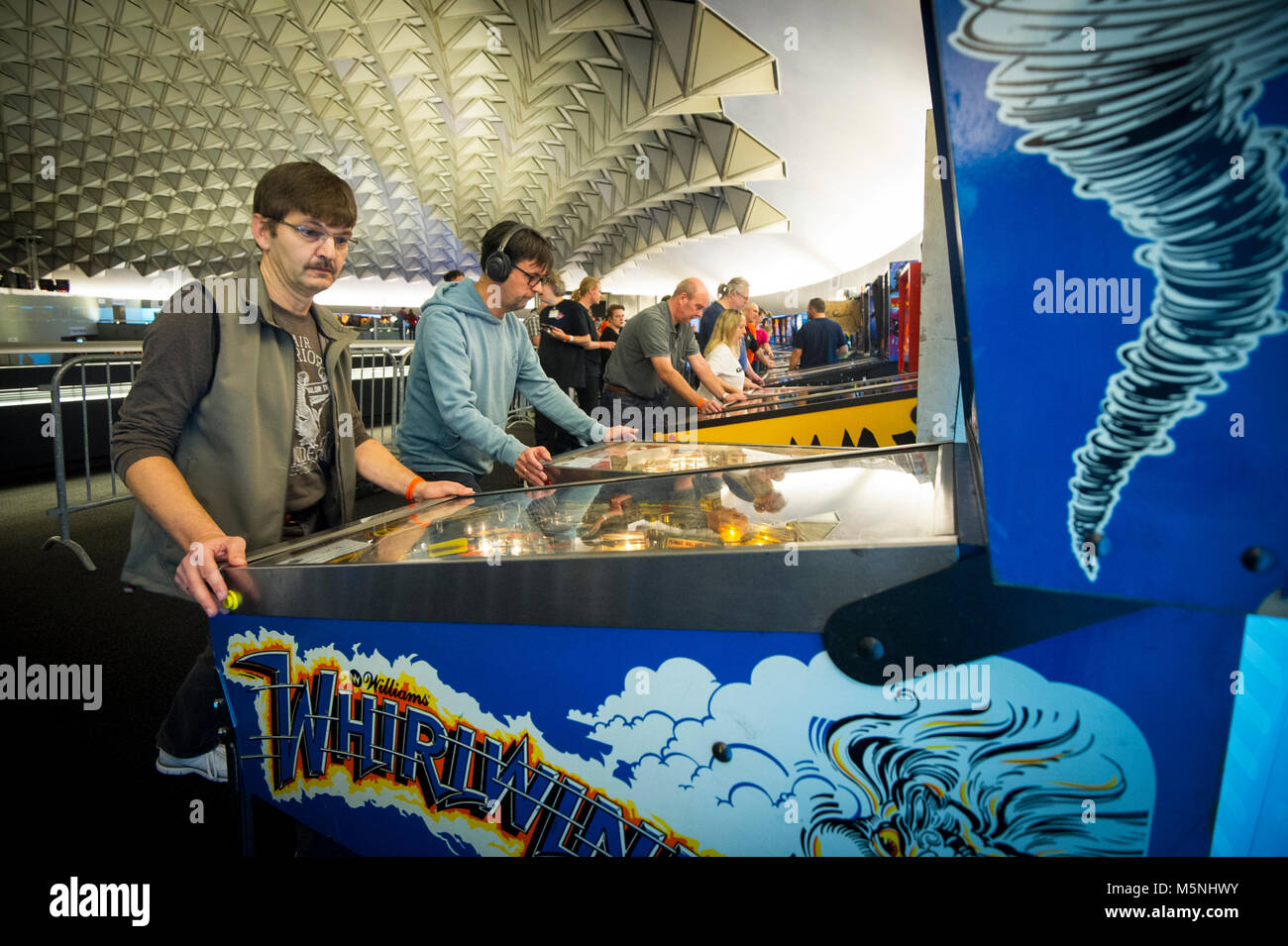 Playing pinball at the Dutch Championship in Eindhoven Stock Photo - Alamy
