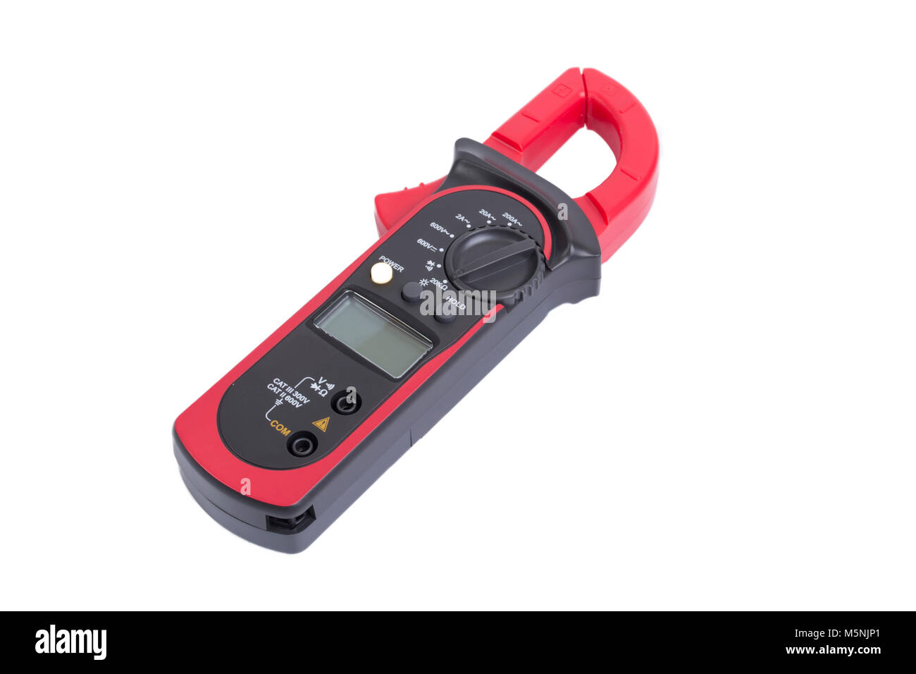 Red multimeter clamp on white background Stock Photo - Alamy