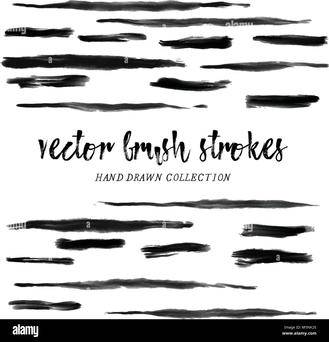 Brush strokes hand drawn, hand made creative brush strokes, black brush ...