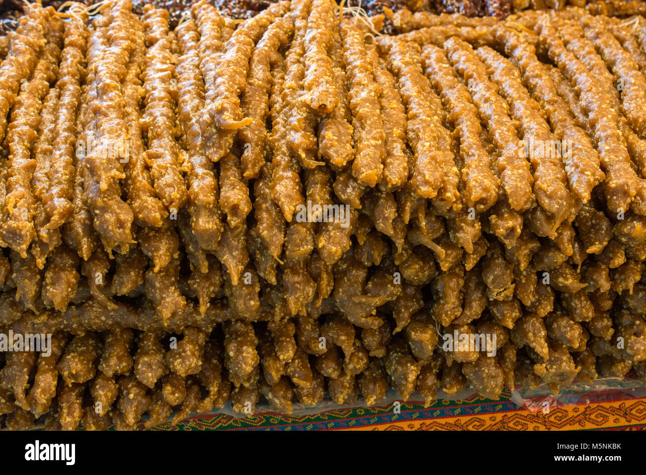 Turkish style fruit dried pulp as snack food Stock Photo - Alamy