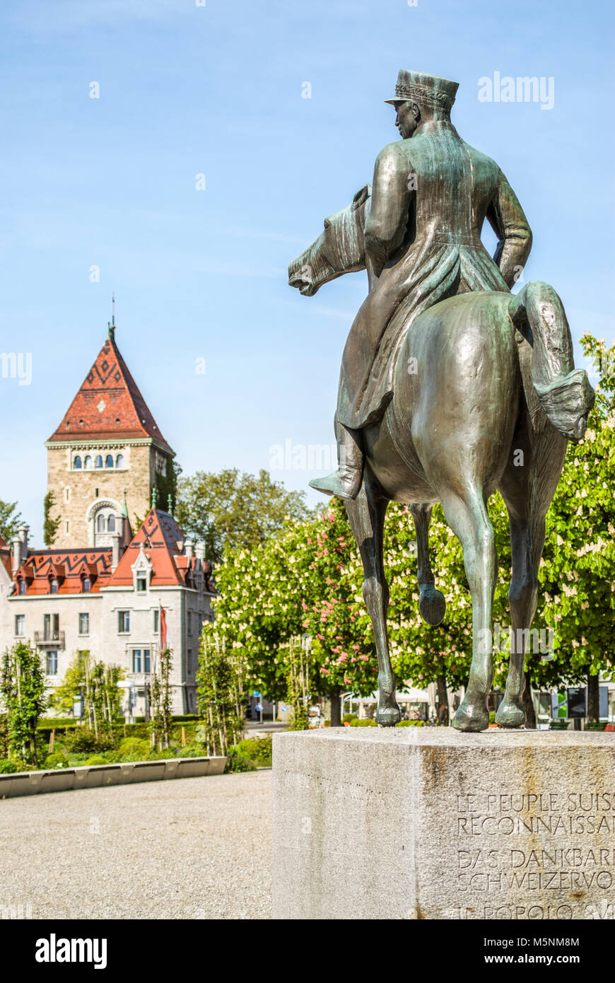 Statue of General Guisan; by Dönninger; the commander of the Swiss army ...