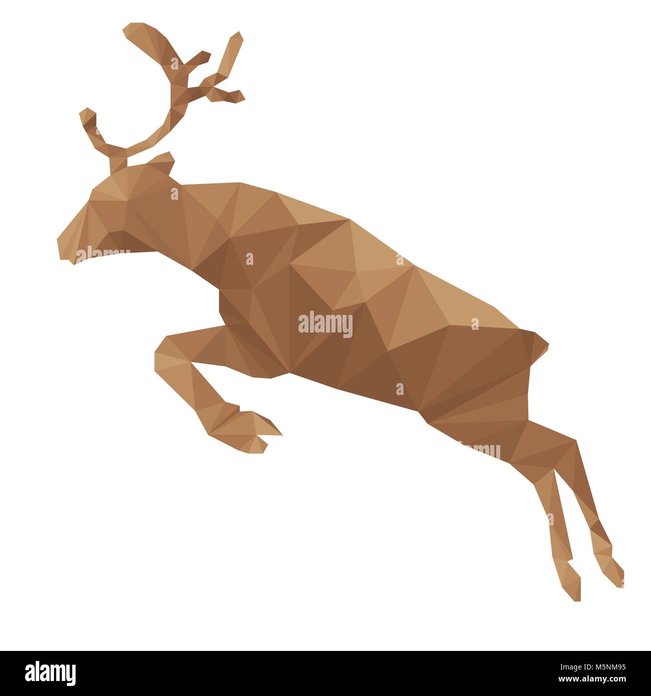 Stylized deer isolated on a white background. Made in low poly ...