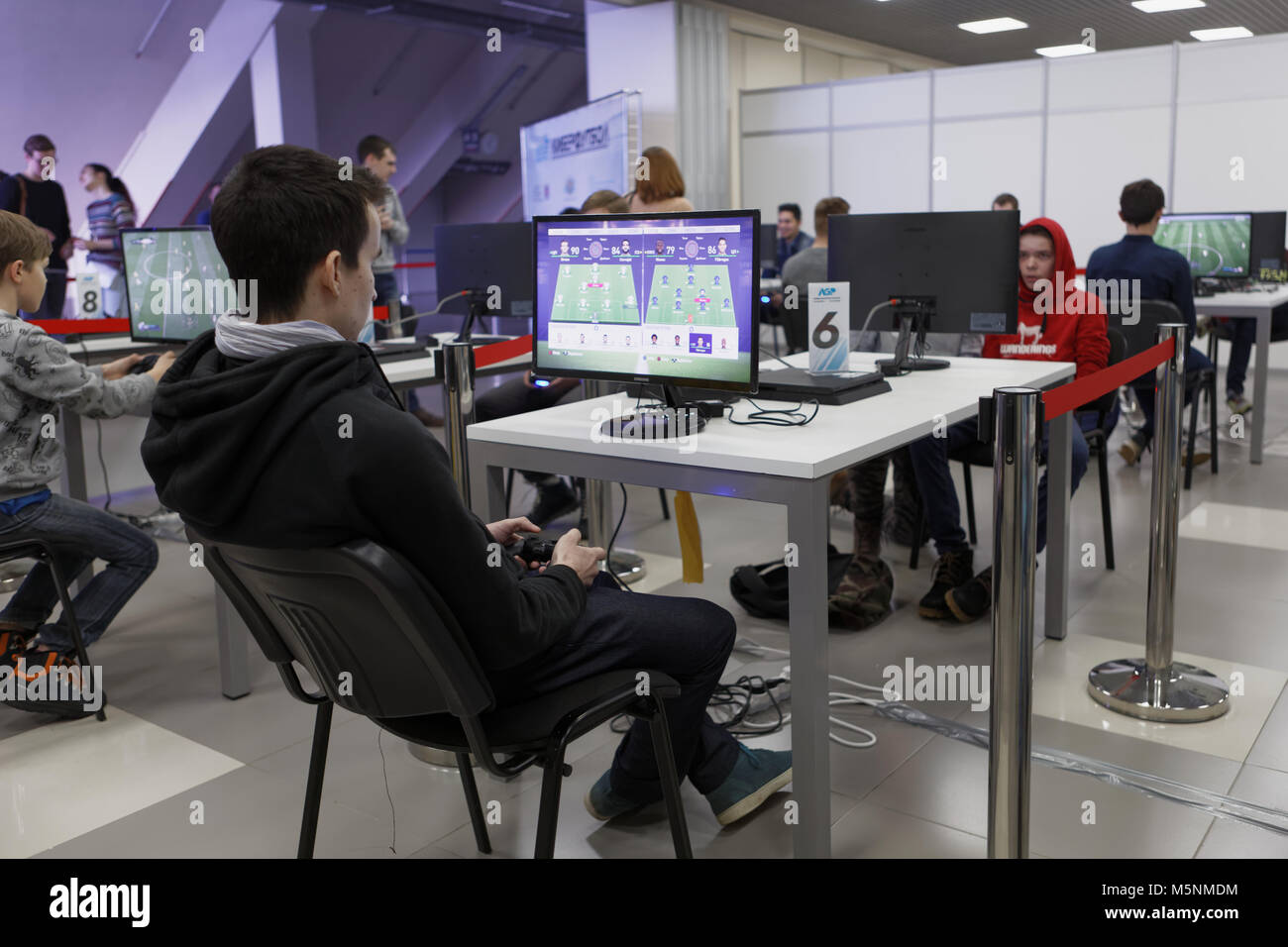 St. Petersburg, Russia - February 23, 2018: Gamers in the cyber ...