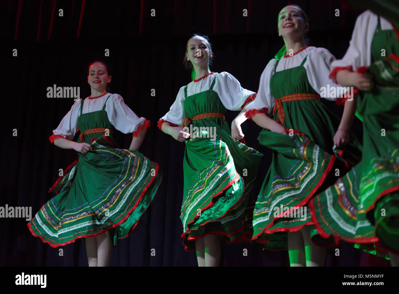 Saint-Petersburg, Russia - February 6, 2018: Russian folk dance ...