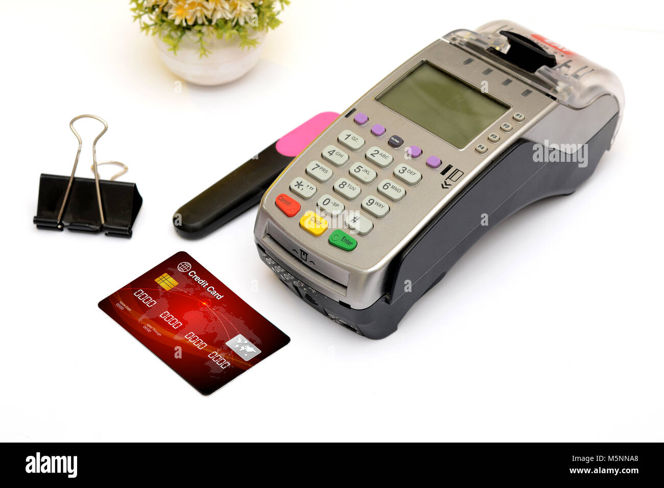 Credit debit card with reader machine shopping concept Stock Photo - Alamy