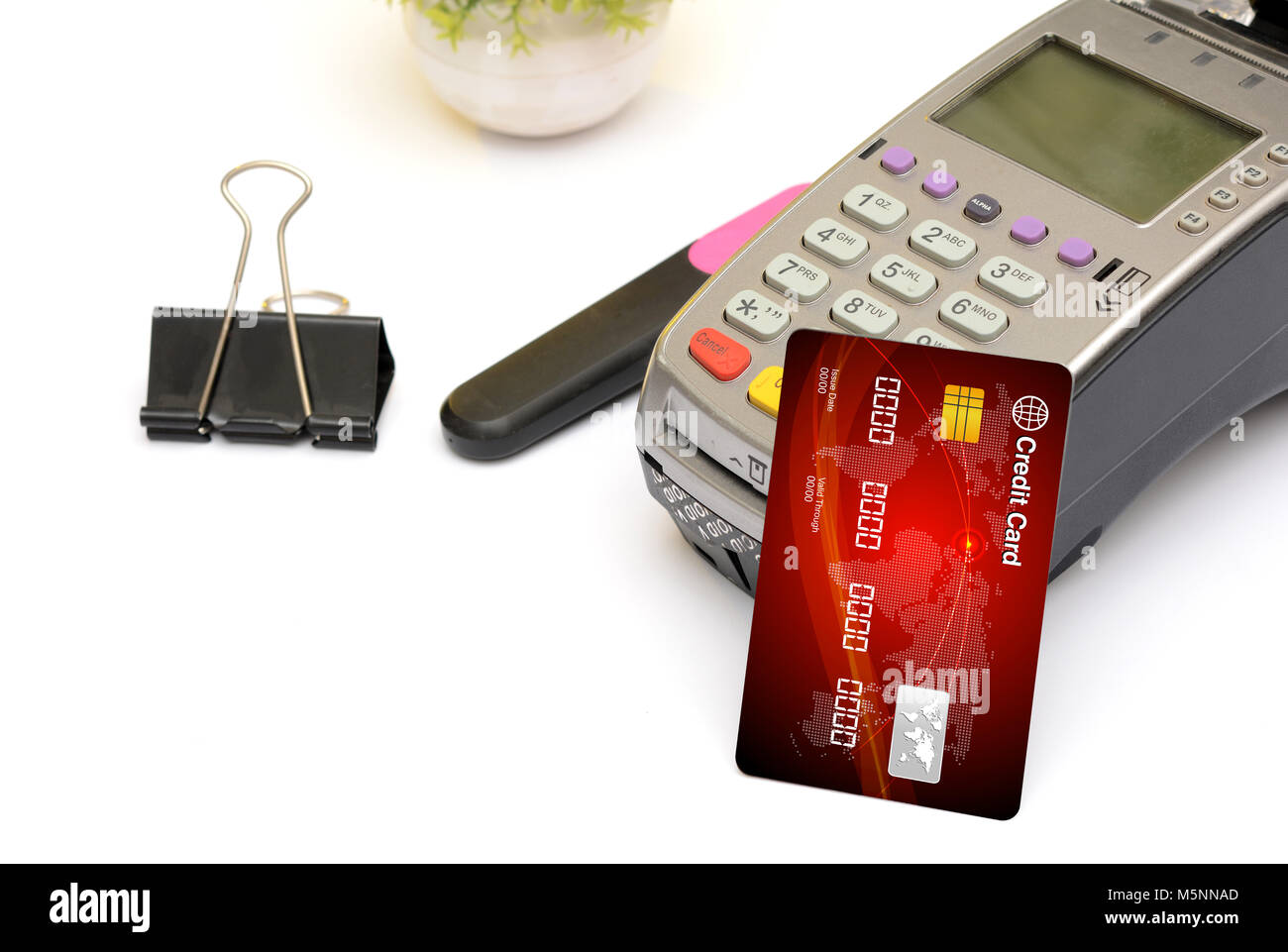 Credit debit card with reader machine shopping concept Stock Photo - Alamy
