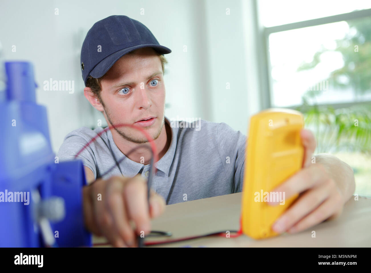 electrician at work Stock Photo - Alamy