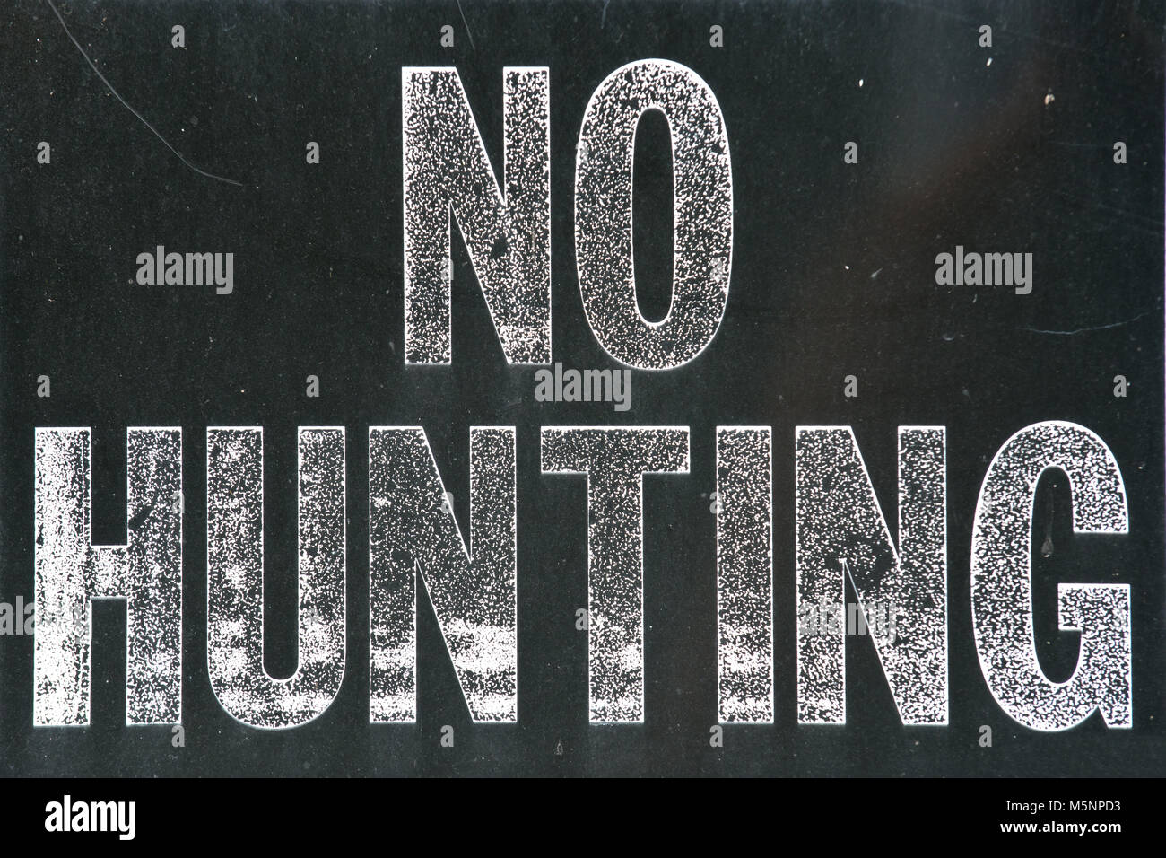 No hunting sign, black and white old vintage no hunting sign Stock ...
