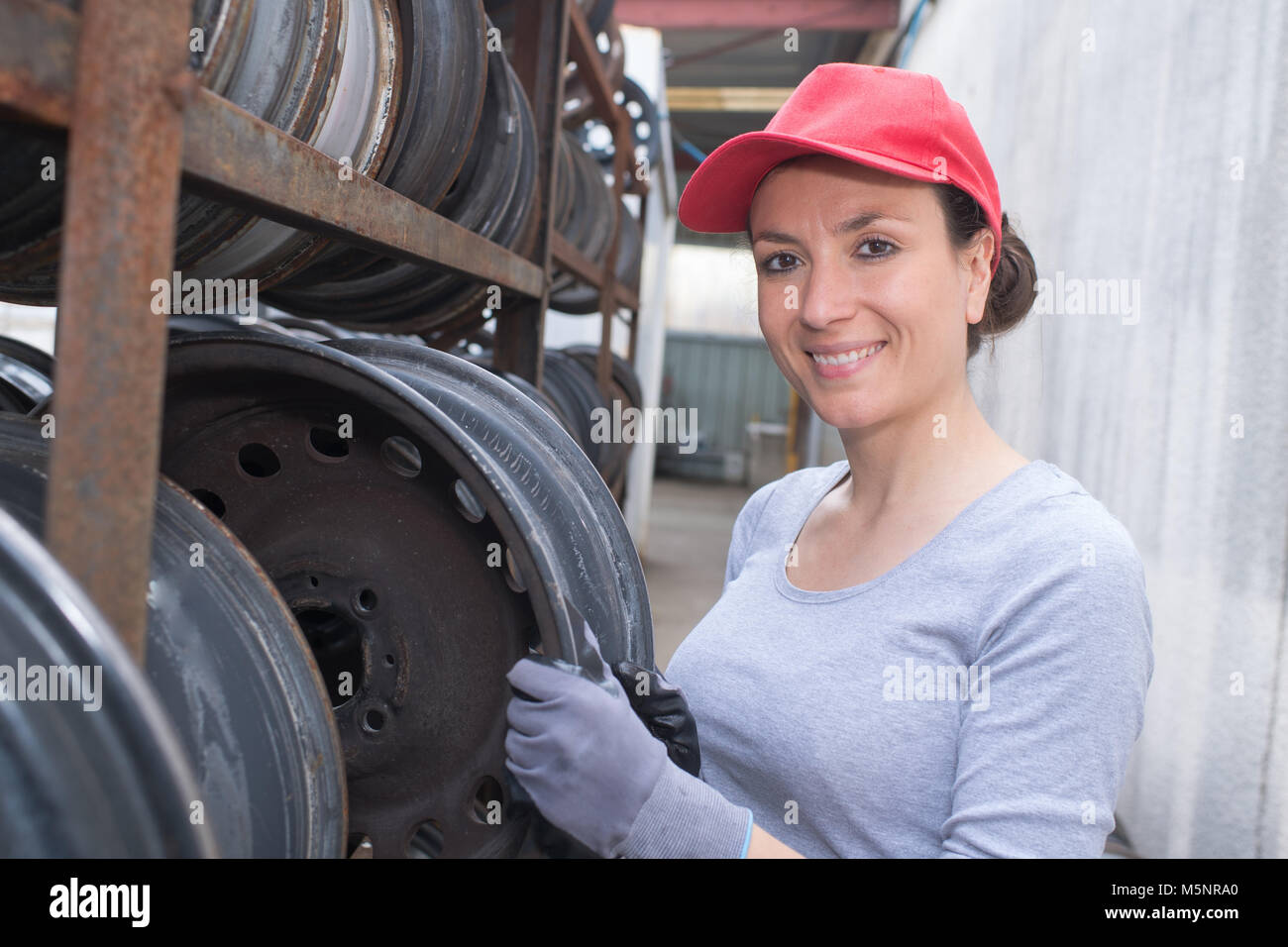 tire rims on row Stock Photo - Alamy