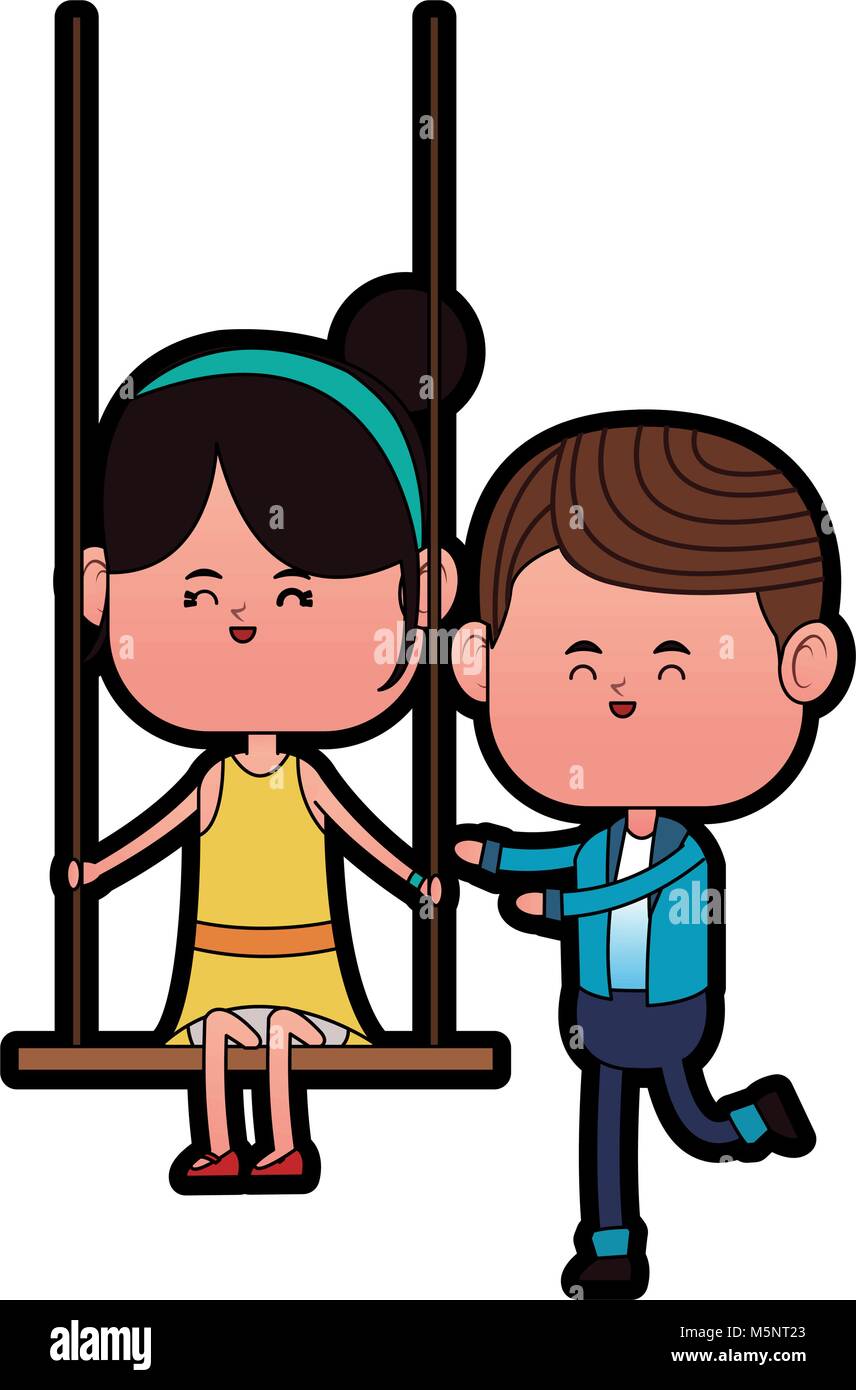 Kids On Swing Pushing High Resolution Stock Photography and Images - Alamy