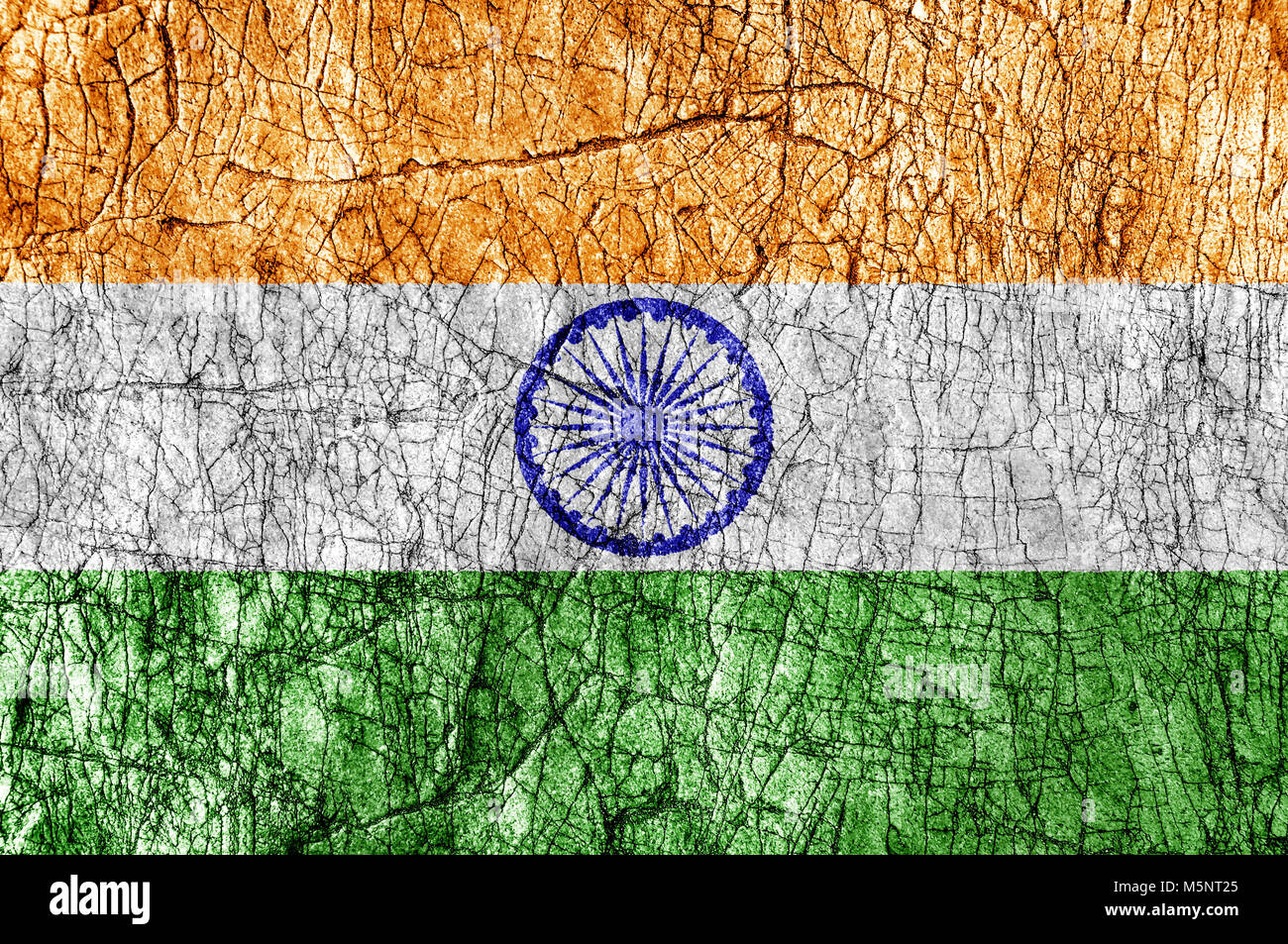 Grudge stone painted India flag Stock Photo - Alamy