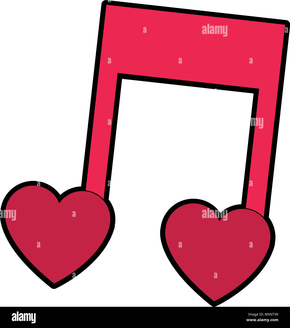 Music note with heart shaped Stock Vector Image & Art - Alamy