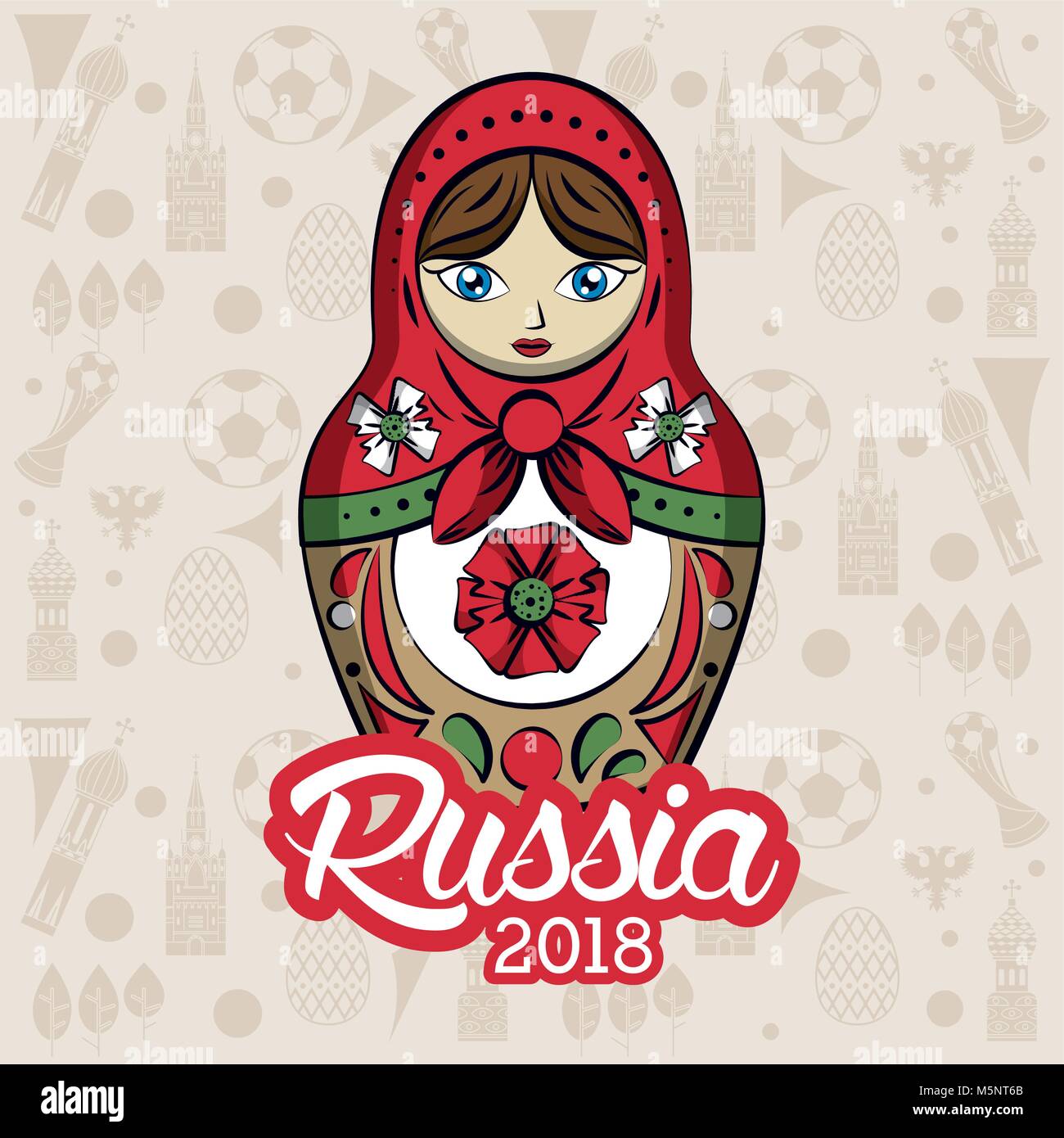 Russia 2018 emblem design Stock Vector Images - Alamy