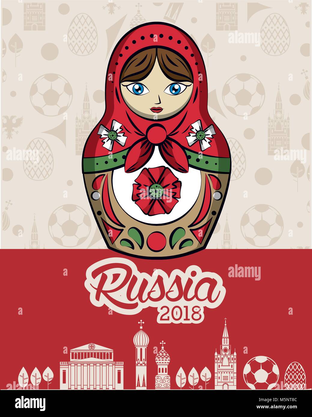 Russia 2018 emblem design Stock Vector Images - Alamy