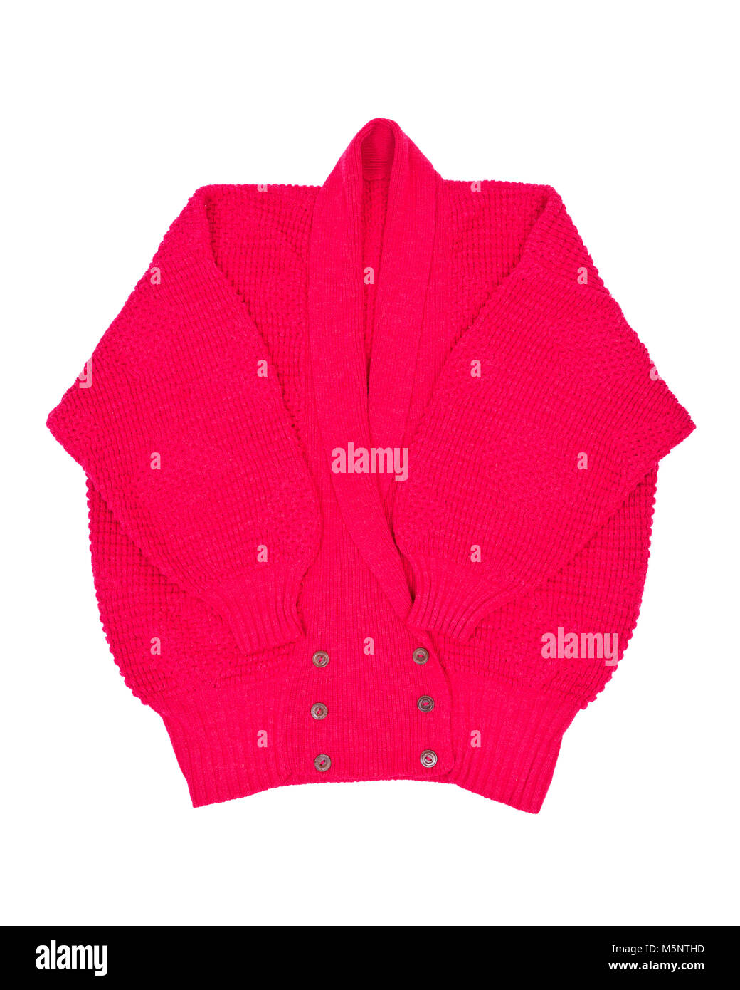 Raspberry long sleeve cardigan sweater isolated on white background ...