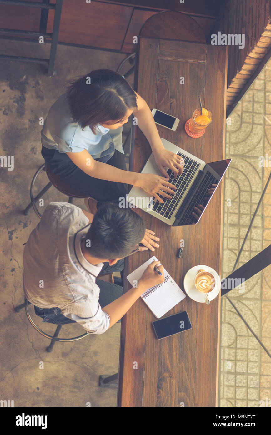 Top view employees sitting hi-res stock photography and images - Alamy