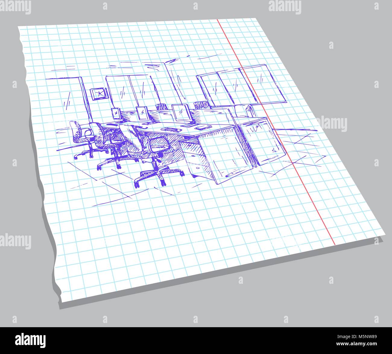 Office furniture drawing hi-res stock photography and images - Alamy