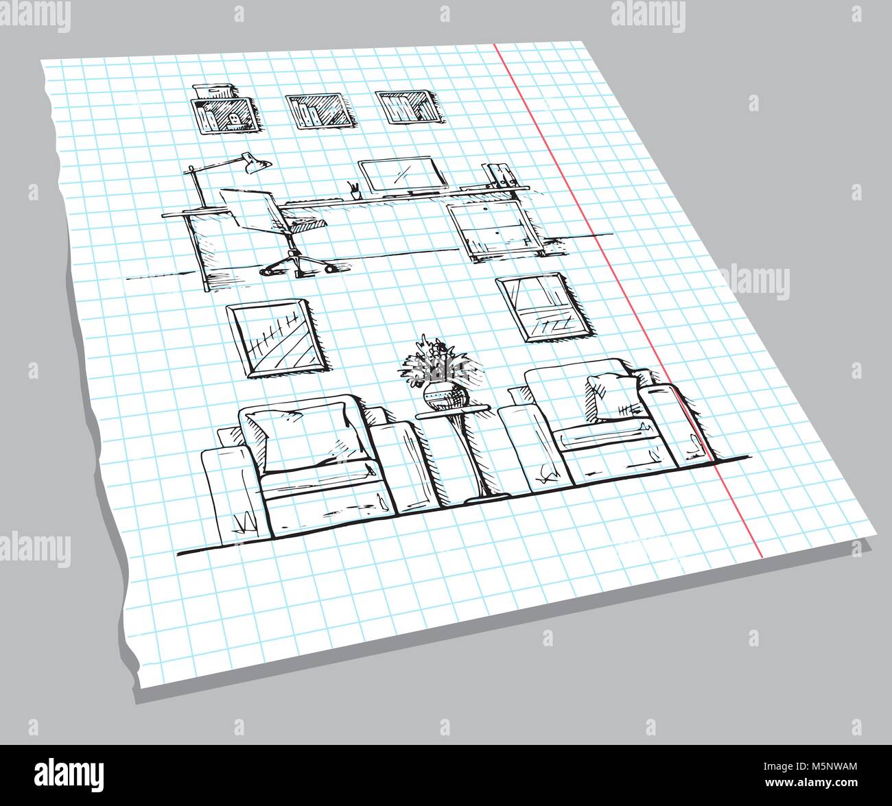 Plan paper draw Stock Vector Images - Alamy