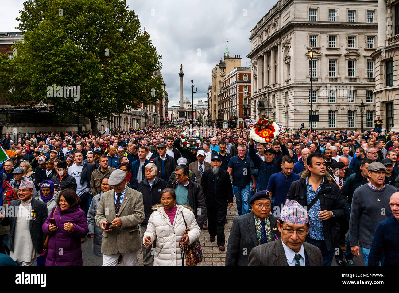 Football fans from across the UK marching against extremism under the ...