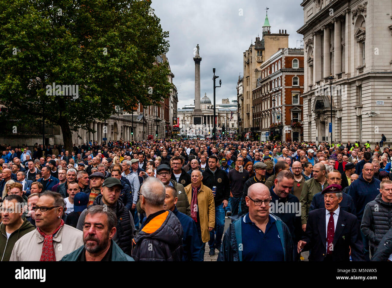 Football fans from across the UK marching against extremism under the ...
