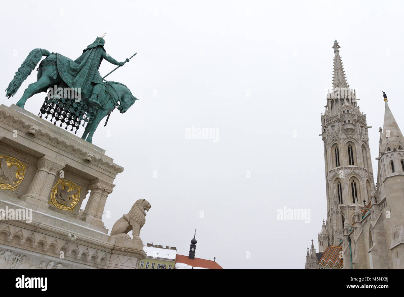 Statue of Stephen I of Hungary, in the Buda castle district in Budapest ...