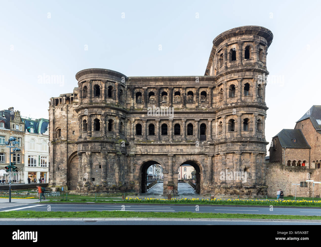 Classic view of famous Porta Nigra, the largest Roman city gate ...
