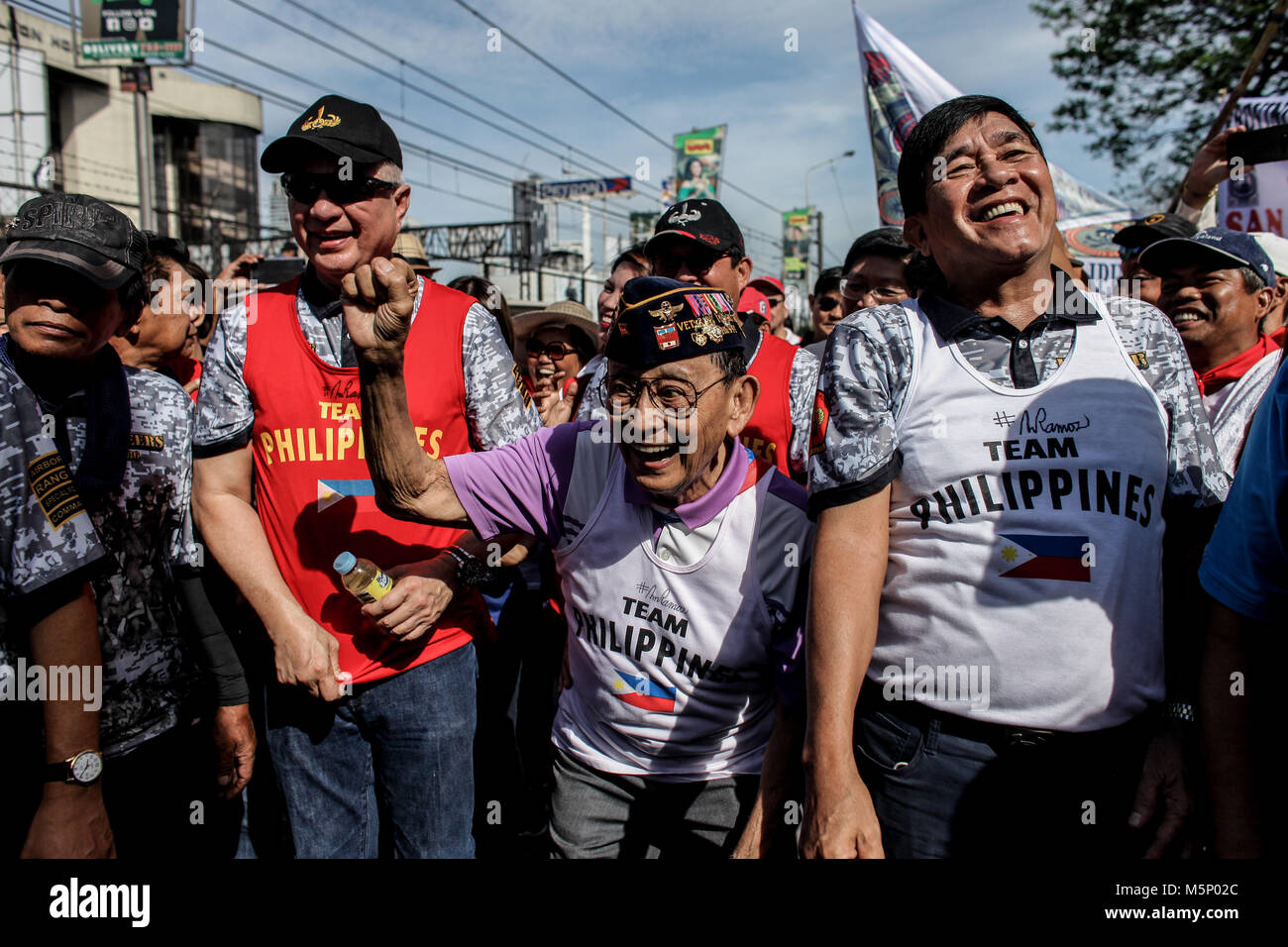 Quezon City, Philippines. 25th Feb, 2018. Former President FIDEL V ...