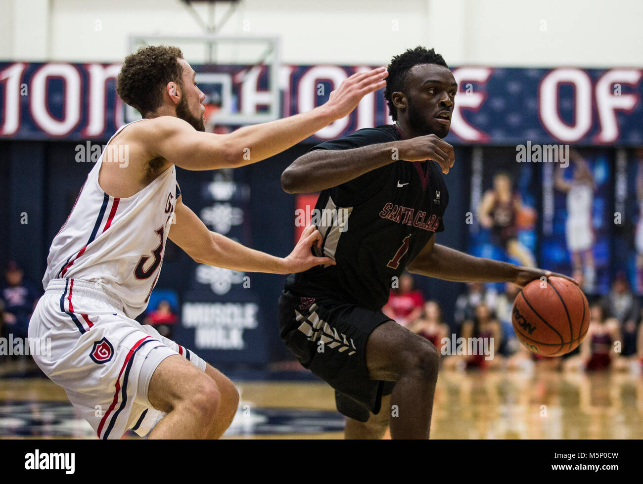Moraga, CA U.S. 24th Feb, 2018. A. Santa Clara guard Matt Turner (1 ...