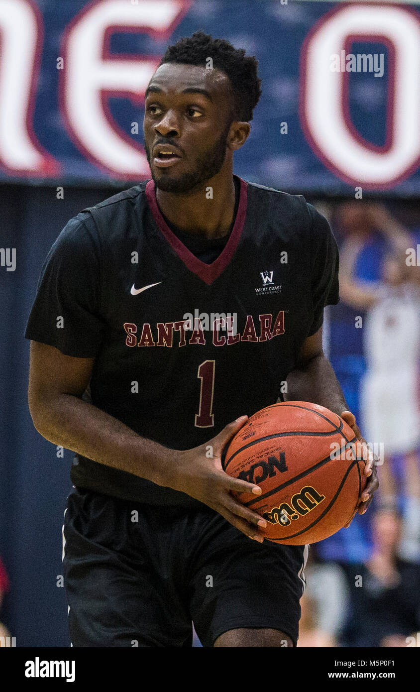 Moraga, CA U.S. 24th Feb, 2018. A. Santa Clara guard Matt Turner (1 ...