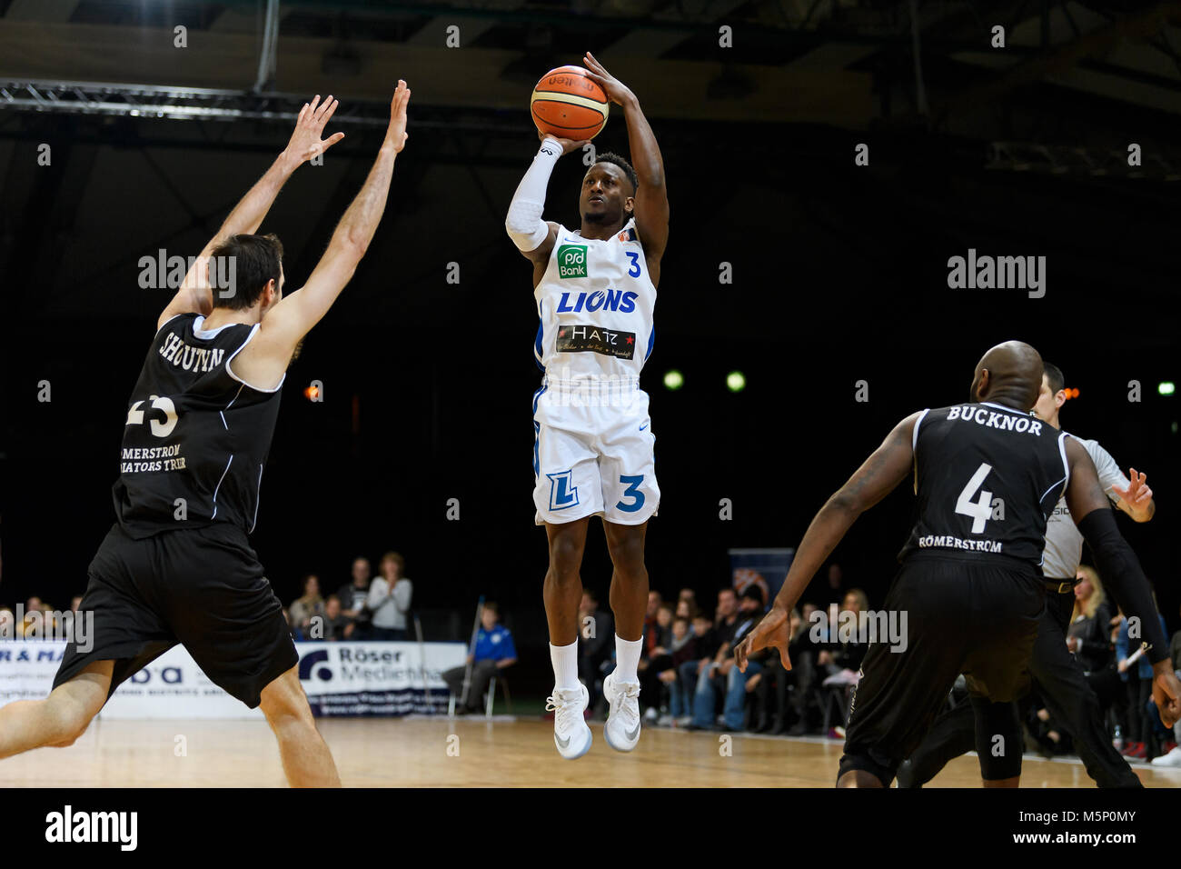 Karlsruhe, Deutschland. 24th Feb, 2018. Richard Williams (Lions ...