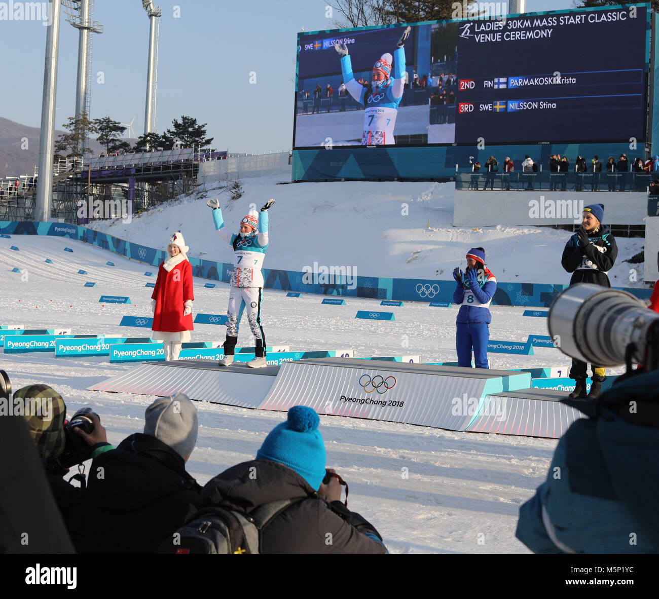 PyeongChang, South Korea. 18th Feb, 2018. Silver medal winner KRISTA ...