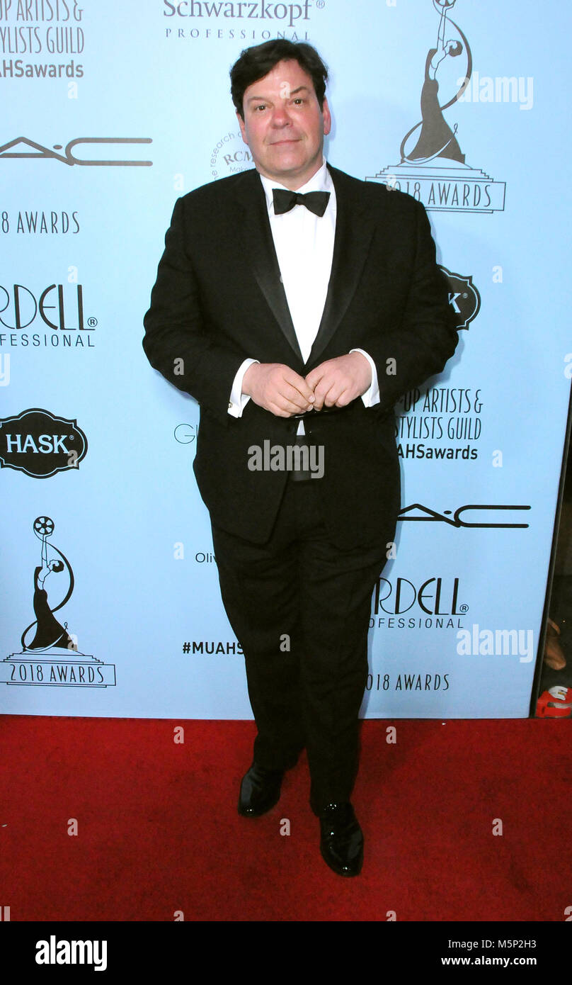 Los Angeles, California, USA. 24th February, 2018. Makeup artist Donald ...