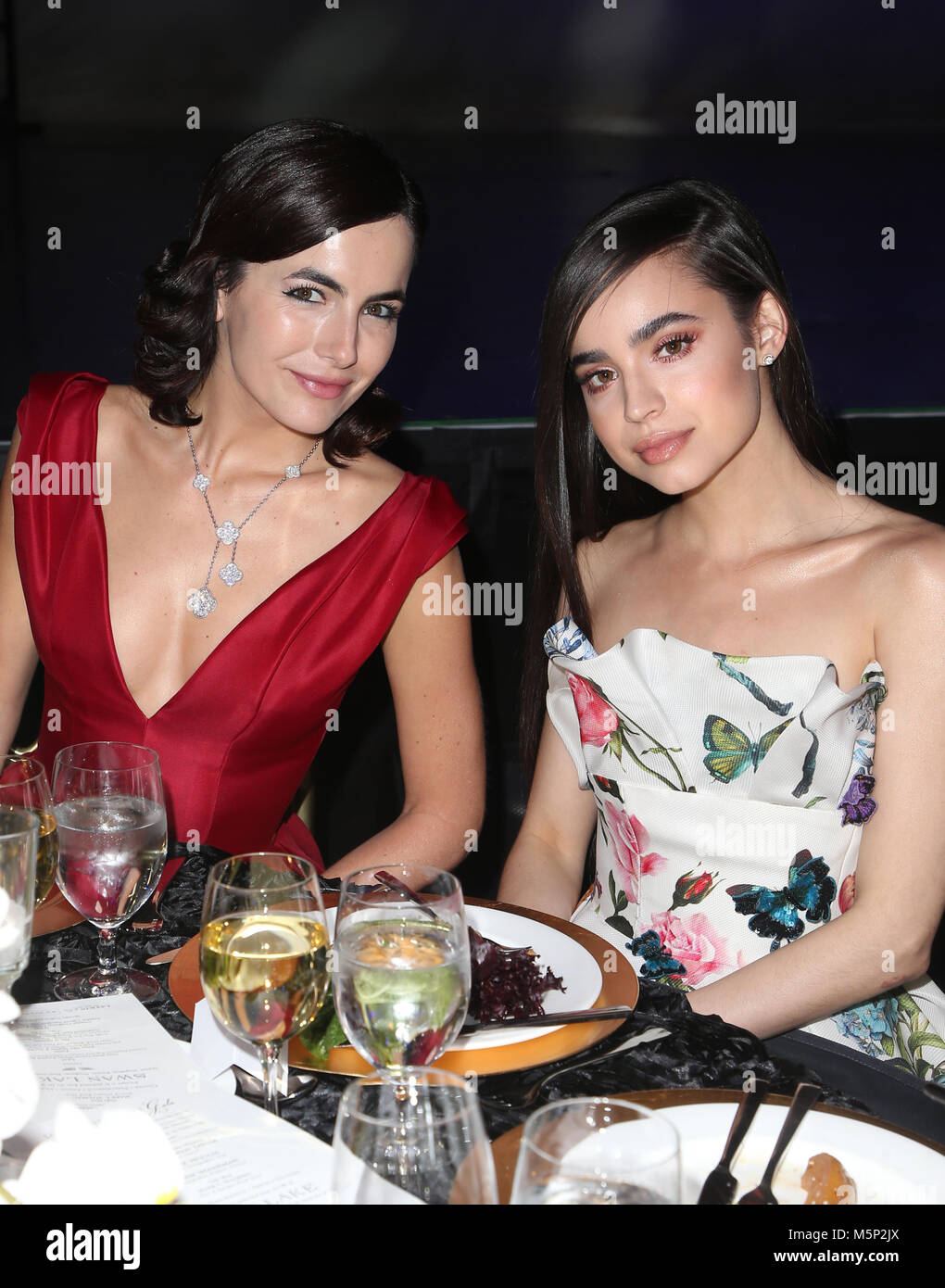 BEVERLY HILLS, CA - FEBRUARY 24: Camilla Belle, Sofia Carson, at the 12th Annual Los Angeles ...