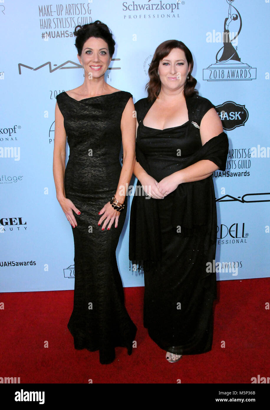 Los Angeles, California, USA. 24th February, 2018. (L-R) Make-up ...