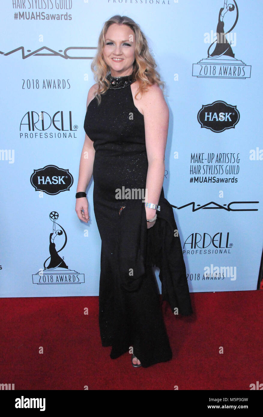 Los Angeles, California, USA. 24th February, 2018. Make-up artist Tami ...