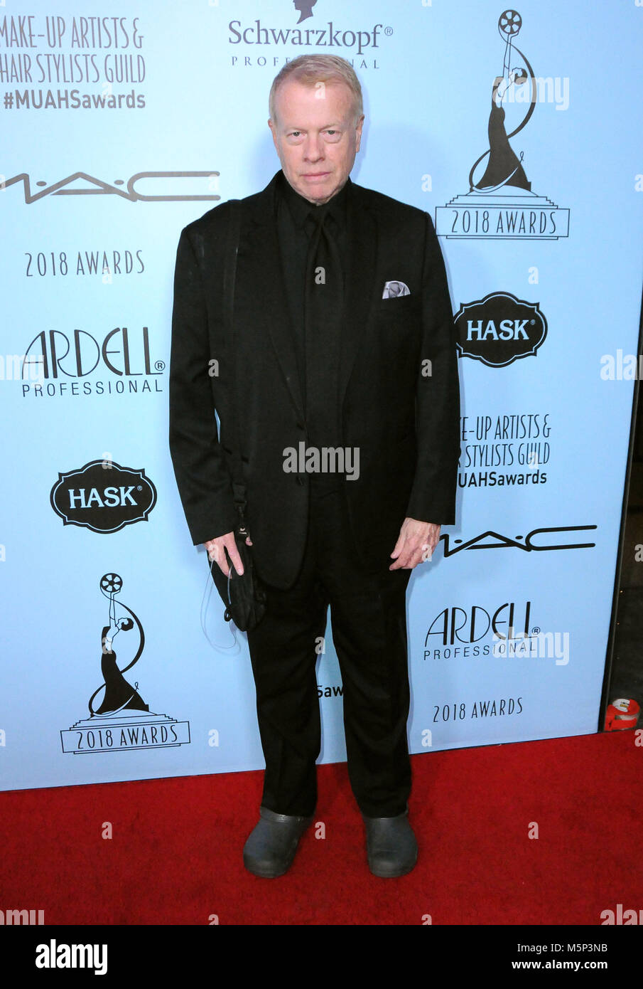 Los Angeles, California, USA. 24th February, 2018. Make-up artist ...