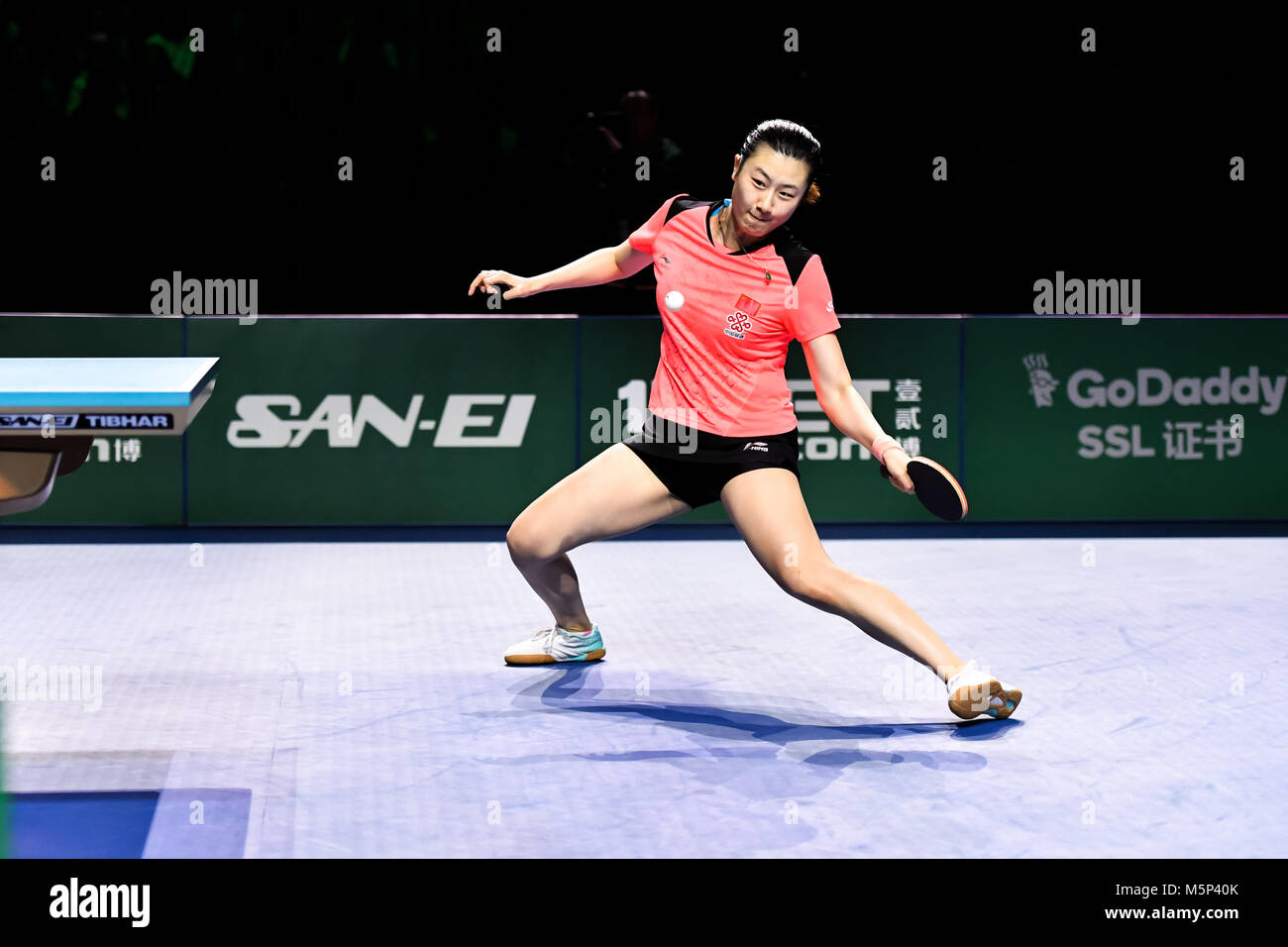 London, UK. 25th February, 2018. Ding Ning of China during ...