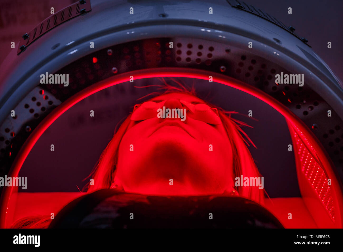 London, UK. 25th Feb, 2018. LED infrared skin rejuvenation on display ...