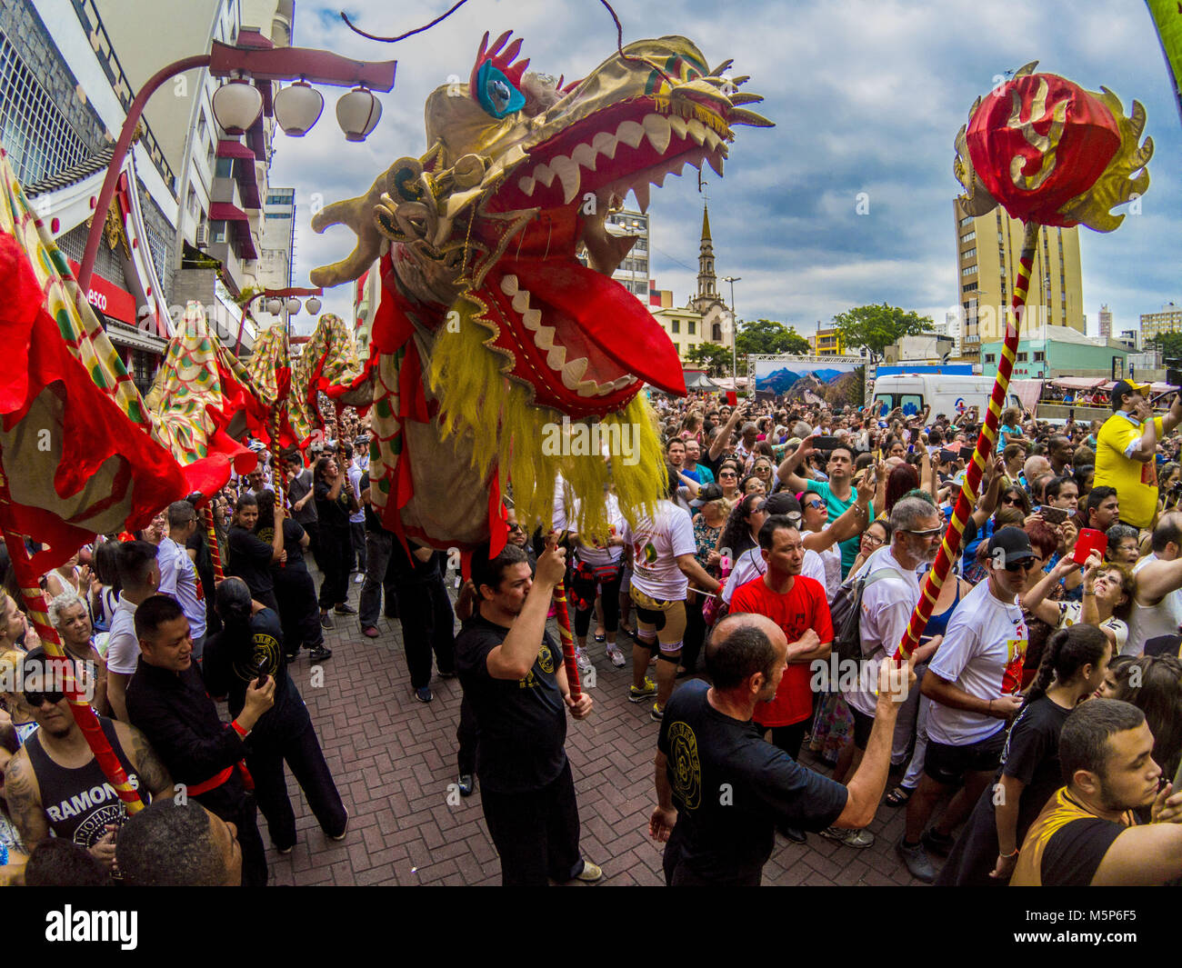 Sao Paulo, Brazil. 25th February, 2018. Descendants of Chinese ...