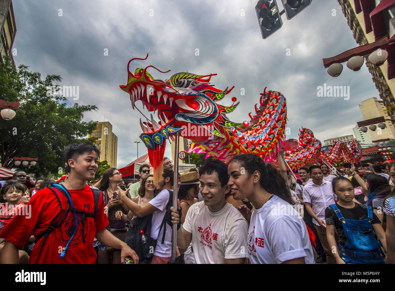 Sao Paulo, Brazil. 25th February, 2018. Descendants of Chinese ...