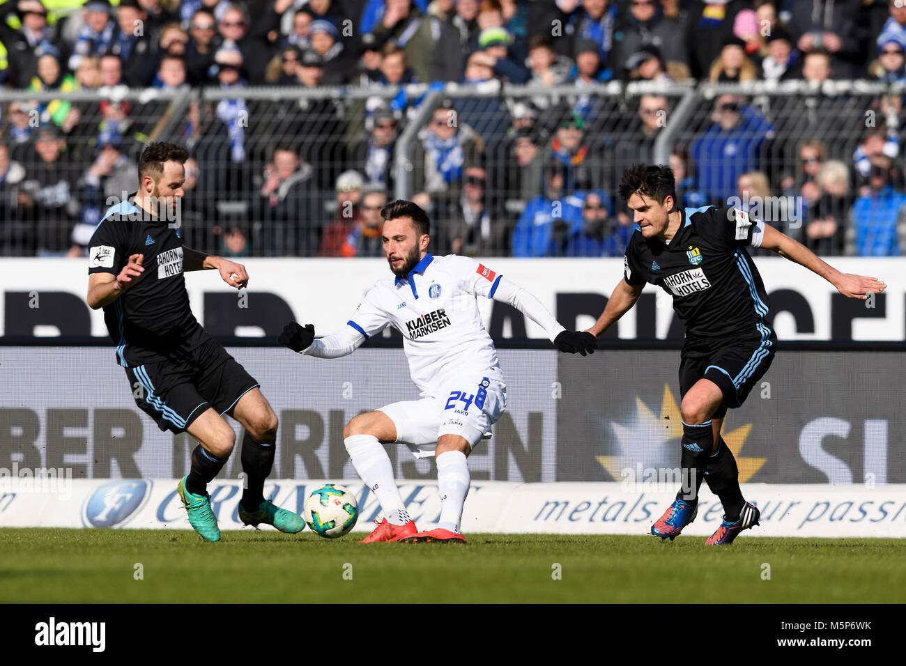 Karlsruhe, Deutschland. 25th Feb, 2018. Tom Scheffel (Chemnitz) im ...