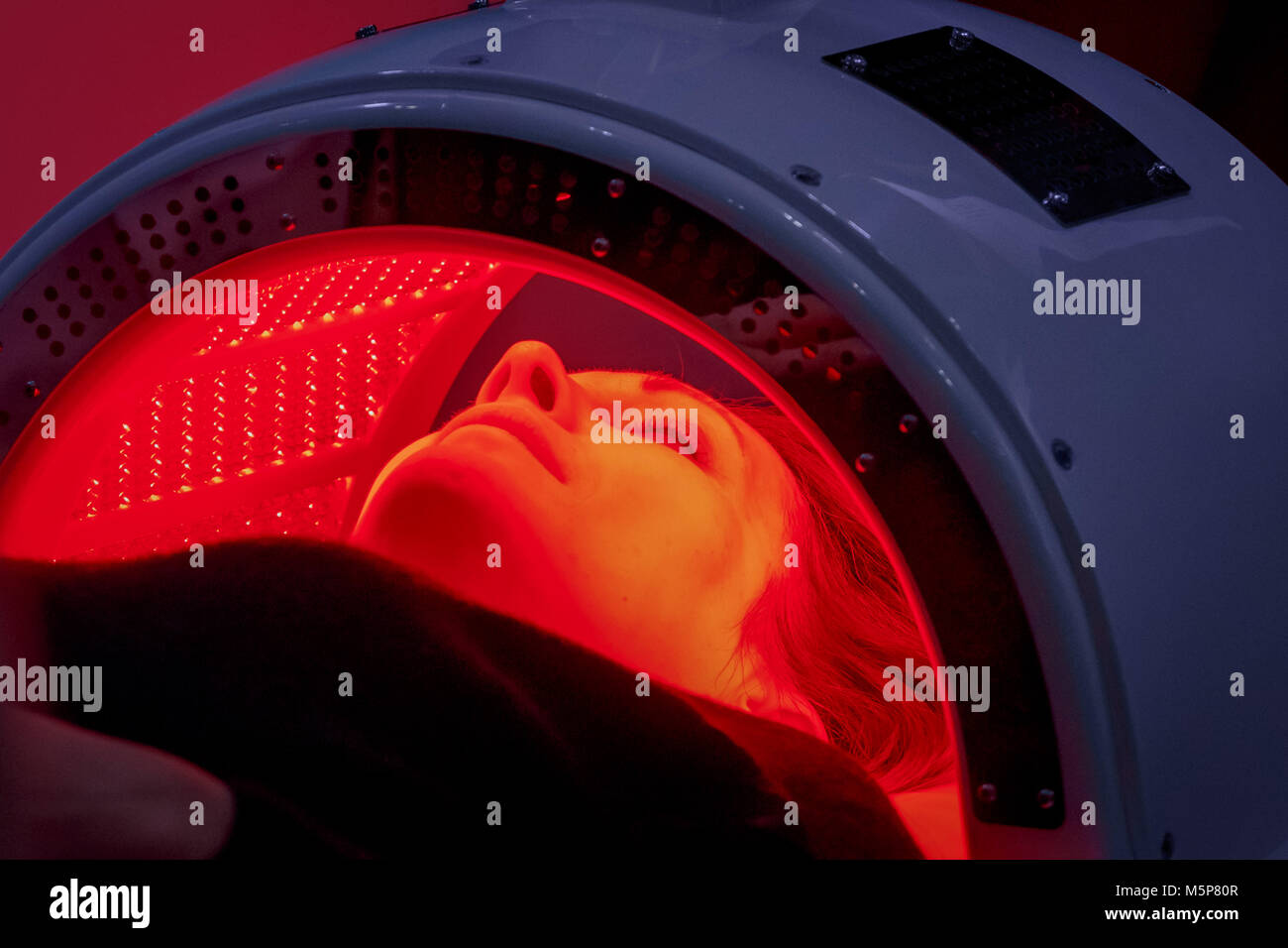 London, UK. 25th Feb, 2018. LED infrared skin rejuvenation on display ...