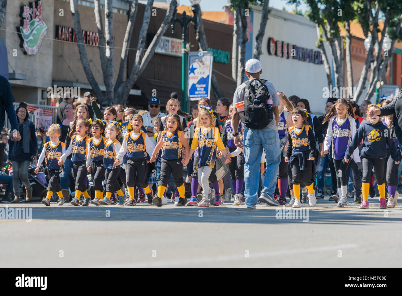 Temple City, Los Angeles, USA. 24th February, 2018. Marching band ...
