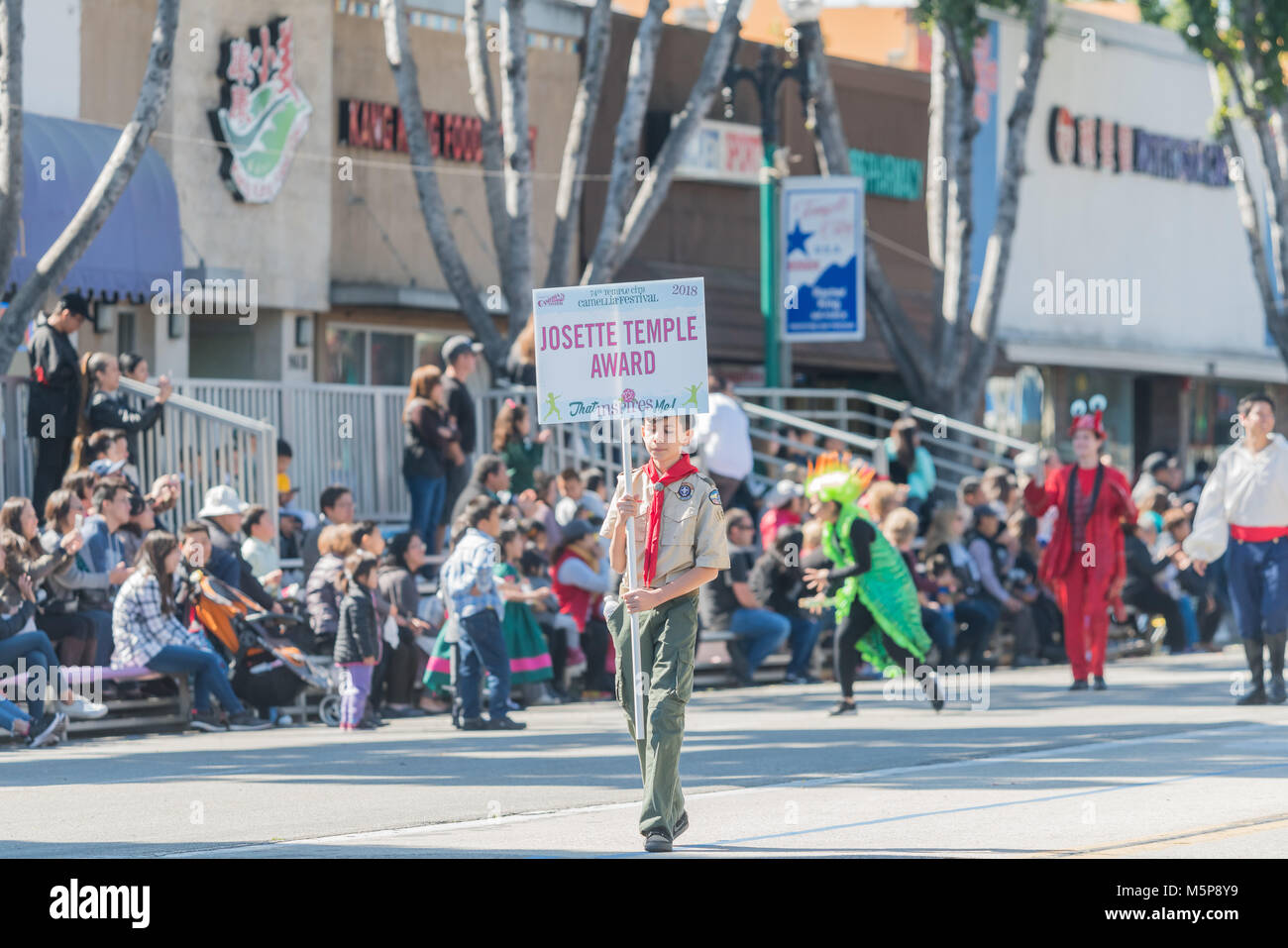 Temple City, Los Angeles, USA. 24th February, 2018. Marching band ...