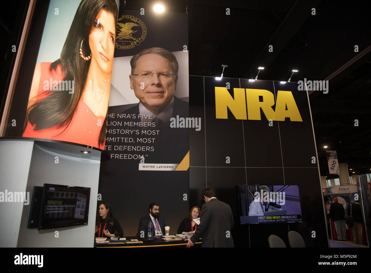 The National Rifle Association maintains a large presence at the 2018 ...